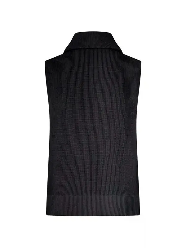 MAISON MARGIELA Ribbed-knit Zip-up Vest - Black