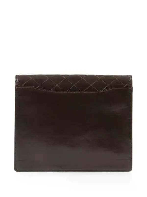 Saint Laurent 1980s Quilted Envelope Clutch Bag