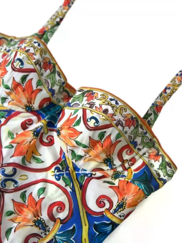 Dolce & Gabbana Majolica-print Leopard-pattern Swimsuit