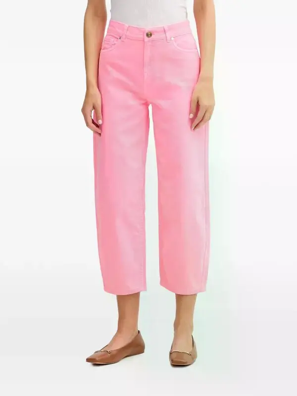 LOLA CASADEMUNT Logo-patch Cropped Jeans