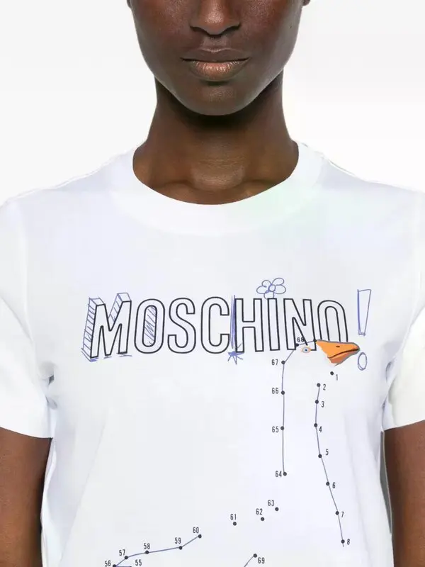 Moschino Short Sleeve Goose Print T-shirt - White