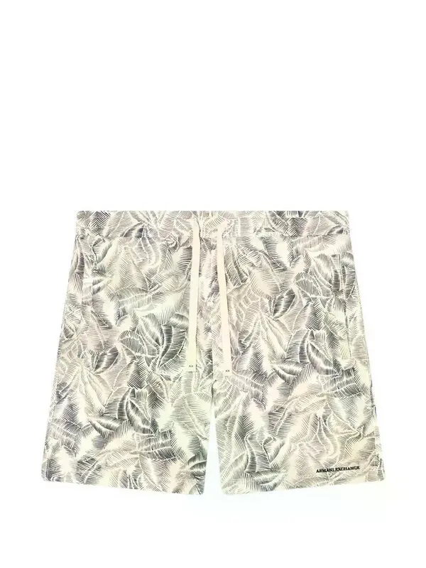 Armani Exchange Leaf-print Drawstring Shorts