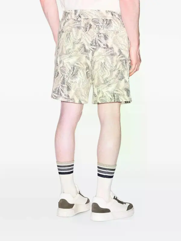 Armani Exchange Leaf-print Drawstring Shorts