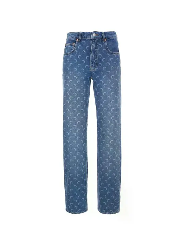 MARINE SERRE Moon-print Jeans - Blue