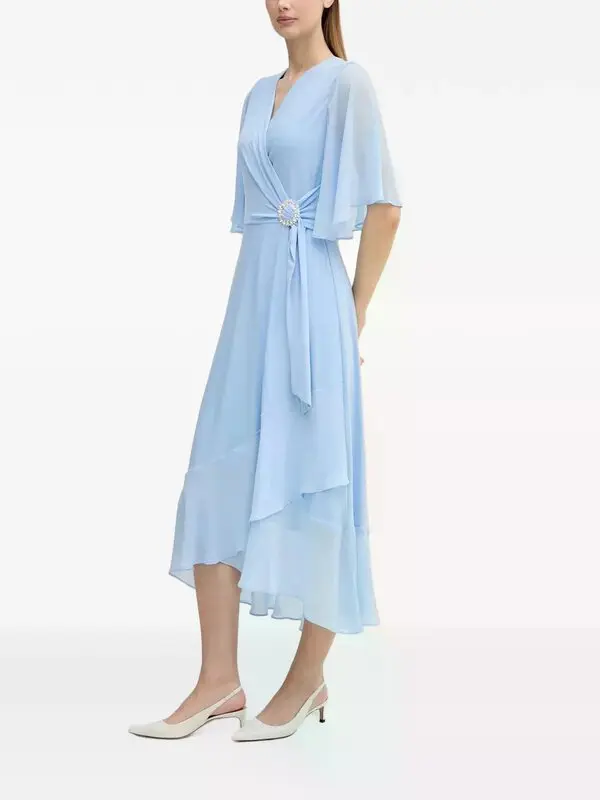 Joseph Ribkoff Crystal-embellished Wrap Midi Dress