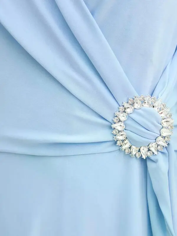 Joseph Ribkoff Crystal-embellished Wrap Midi Dress