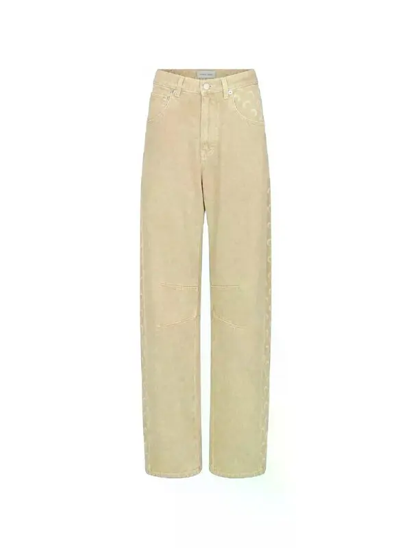 MARINE SERRE Moon-print Faded Jeans