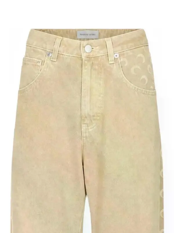 MARINE SERRE Moon Print Faded Jeans - Neutrals