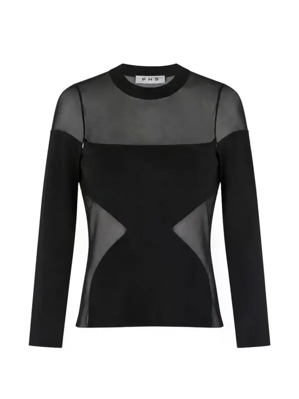Ph5 Sheer-panel Long-sleeve Top