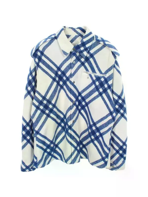 Burberry 2010s Check-print Shirt Jacket - White