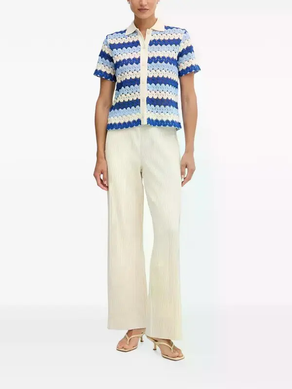 Joseph Ribkoff Ribbed Wide-leg Trousers