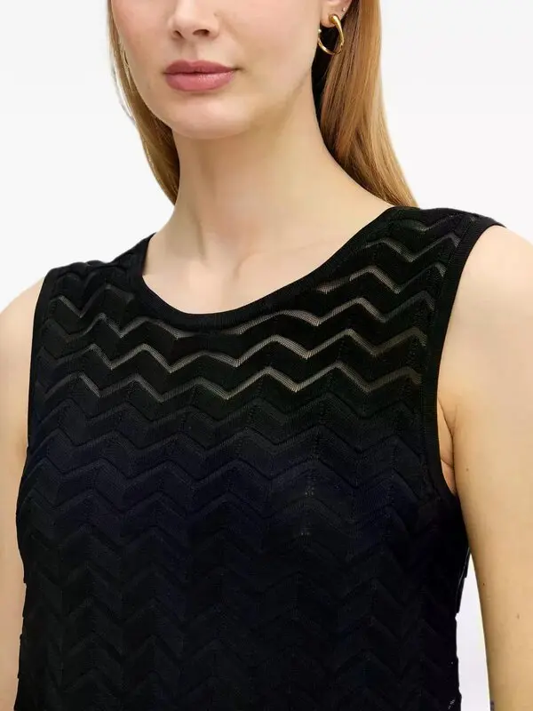 Joseph Ribkoff Chevron-knit Sleeveless Top