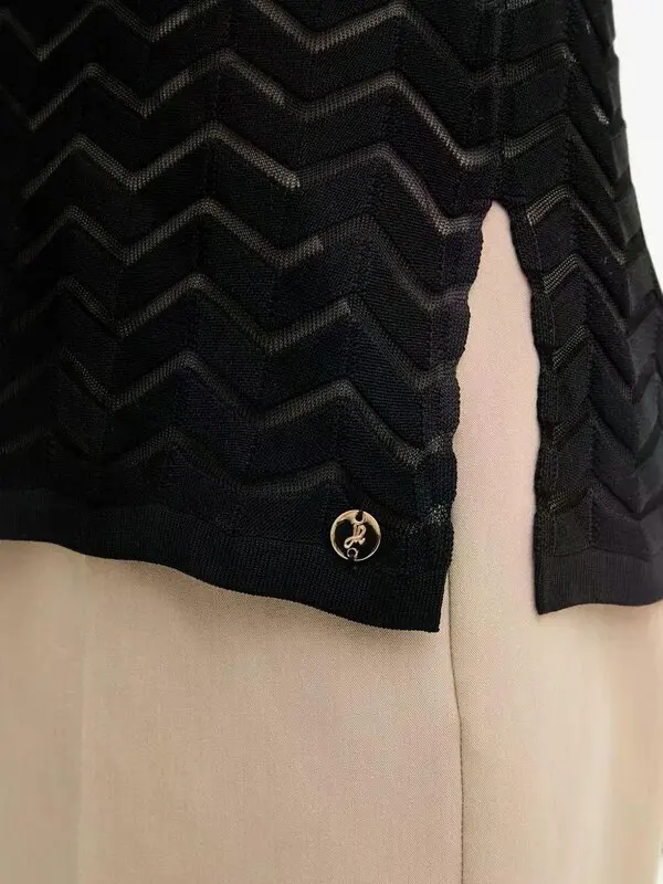 Joseph Ribkoff Chevron-knit Sleeveless Top
