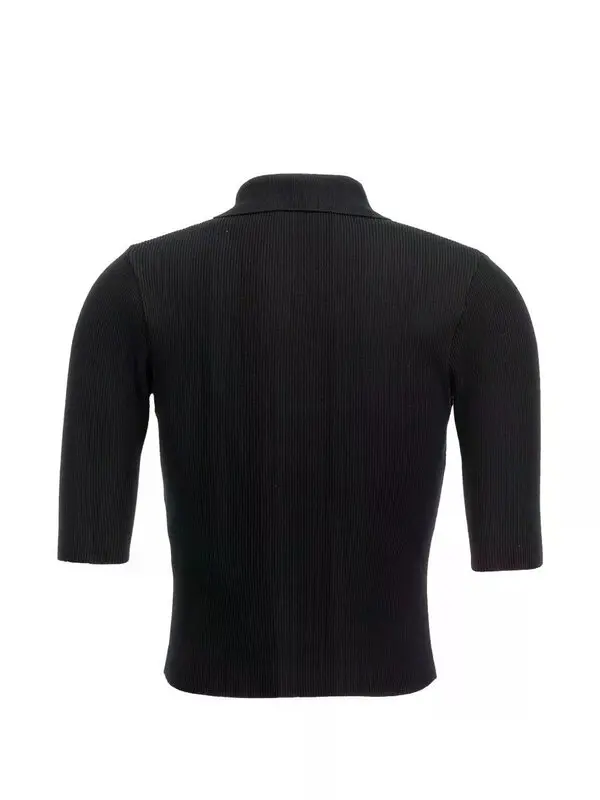 Auralee Ribbed-knit Polo Shirt