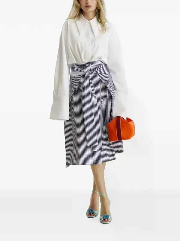 CUANNA Leea Striped Tie-waist Skirt