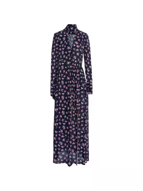 CUANNA Floral-print Tie-neck Dress