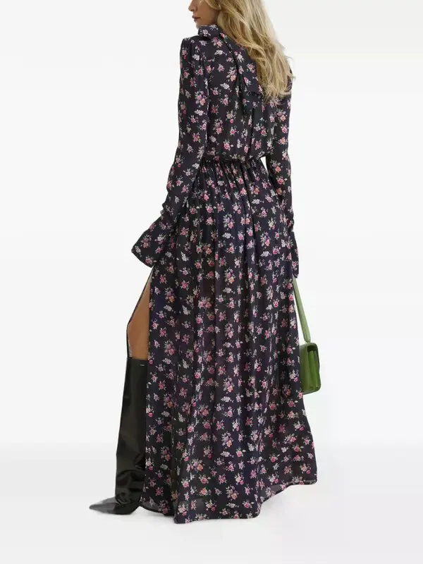 CUANNA Floral-print Tie-neck Dress