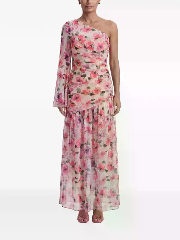 CUANNA Floral-print Ruched Dress