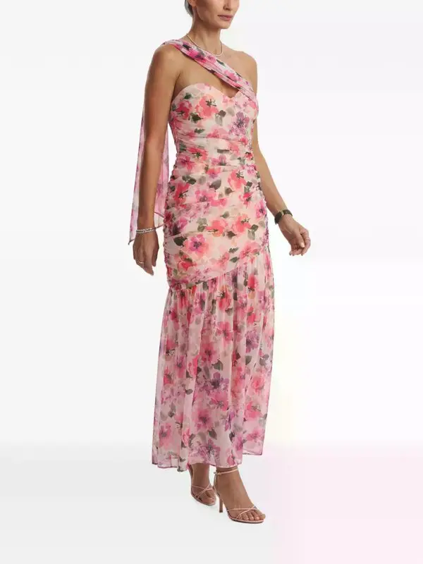 CUANNA Floral-print Ruched Dress