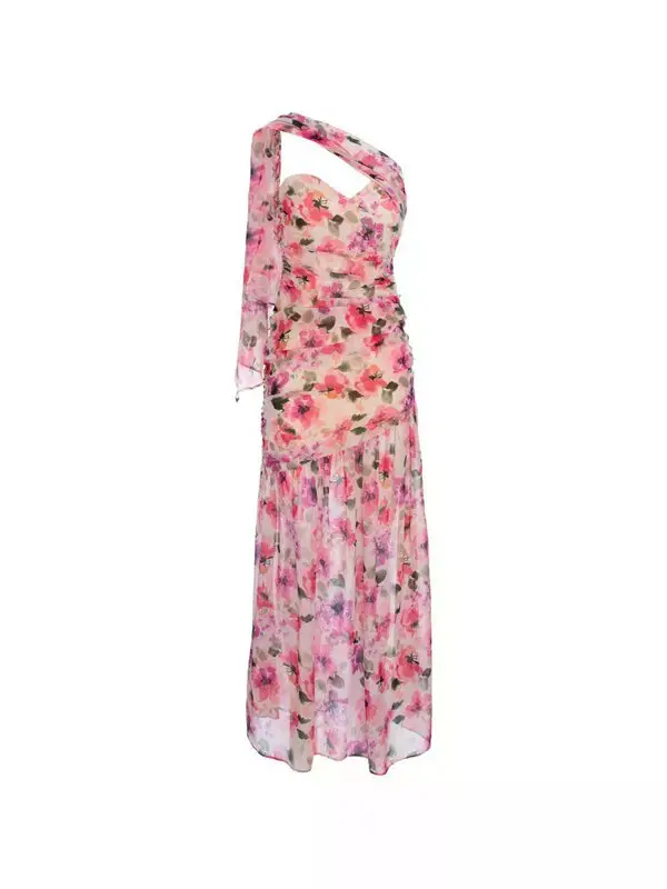 CUANNA Floral-print Ruched Dress