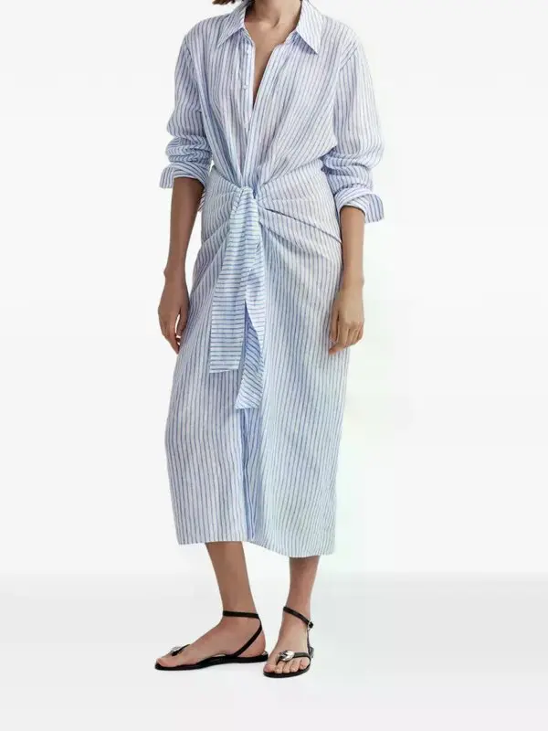 A.L.C. Mila Striped Tie-waist Dress