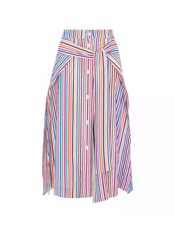 CUANNA Striped Tie-waist Skirt