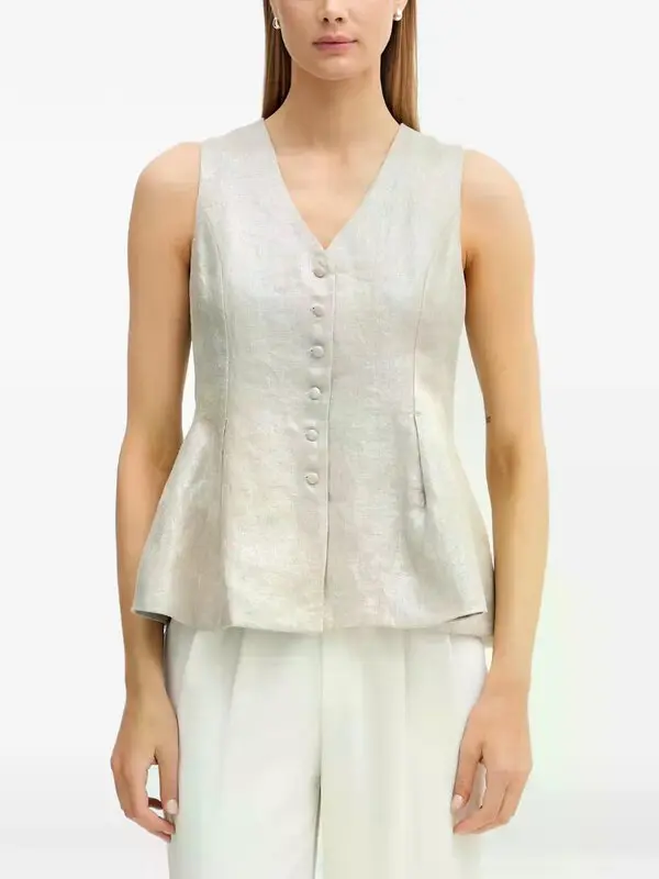 Joseph Ribkoff Metallic-effect Peplum Top