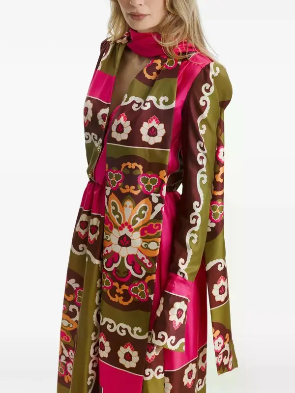 CUANNA Floral-print Silk-satin Dress