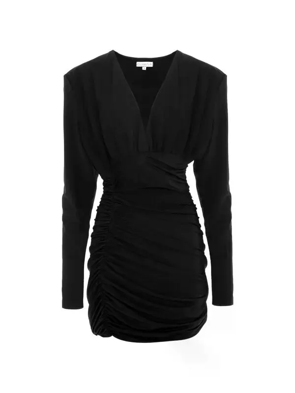 CUANNA Odina Ruched Mini Dress - Black