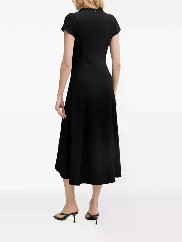 Joseph Ribkoff Belted Crinkled-finish Midi Dress