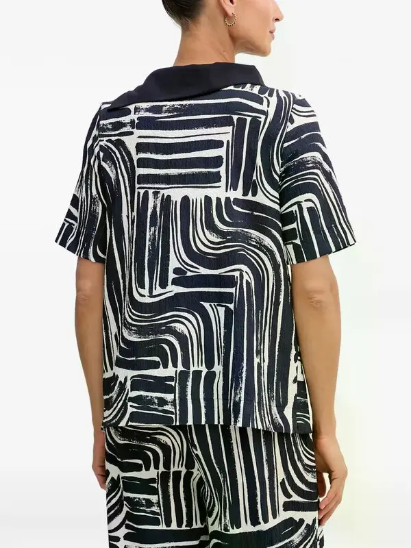 Joseph Ribkoff Abstract-print Cowl-neck Top