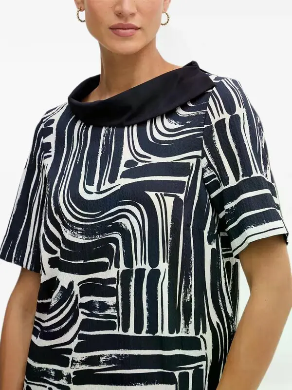 Joseph Ribkoff Abstract-print Cowl-neck Top