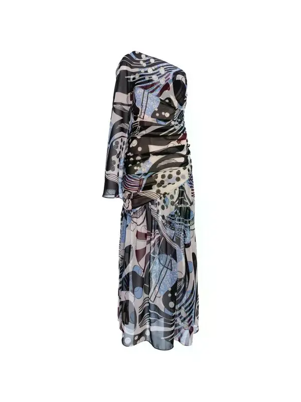 CUANNA One-shoulder Ruched Dress
