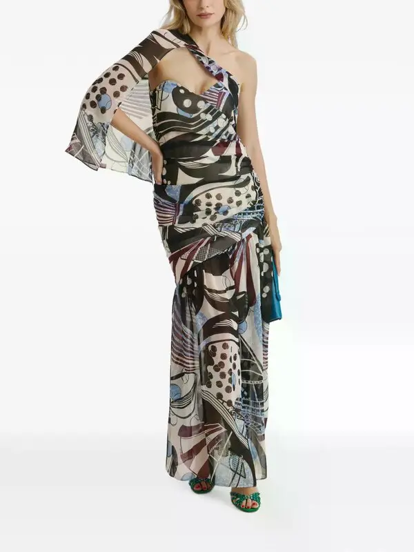 CUANNA One-shoulder Ruched Dress