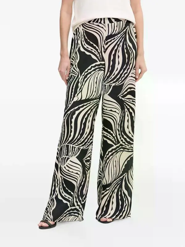 Joseph Ribkoff Abstract-print Wide-leg Palazzo Pants