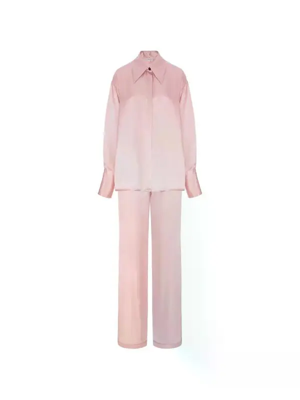 CUANNA Satin-finish Wide-leg Pajamas - Pink