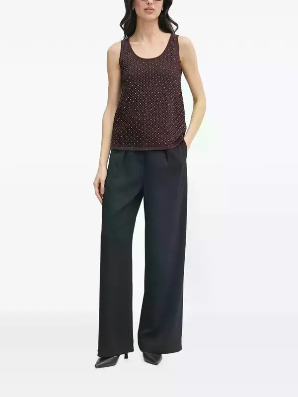 Joseph Ribkoff Stud-embellished Open-knit Tank Top