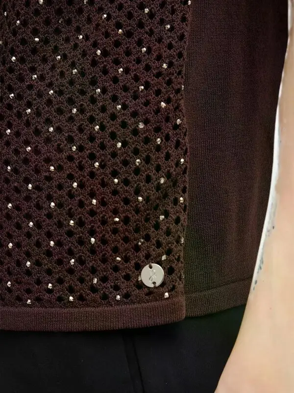 Joseph Ribkoff Stud-embellished Open-knit Tank Top