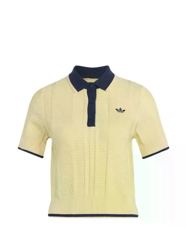 Adidas Chevron-knit Polo Shirt - Yellow