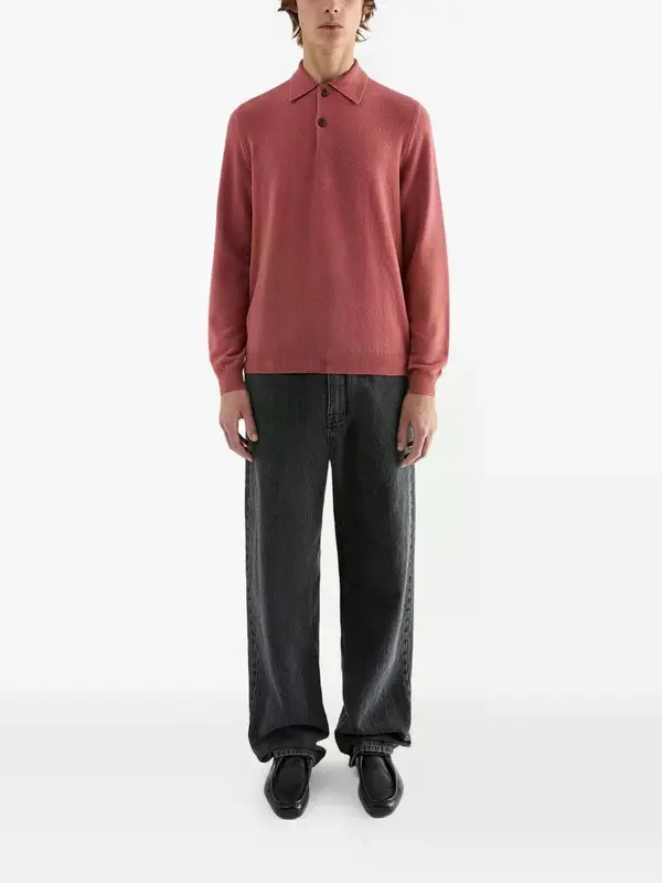 JIL SANDER Long-sleeve Knitted Polo Shirt