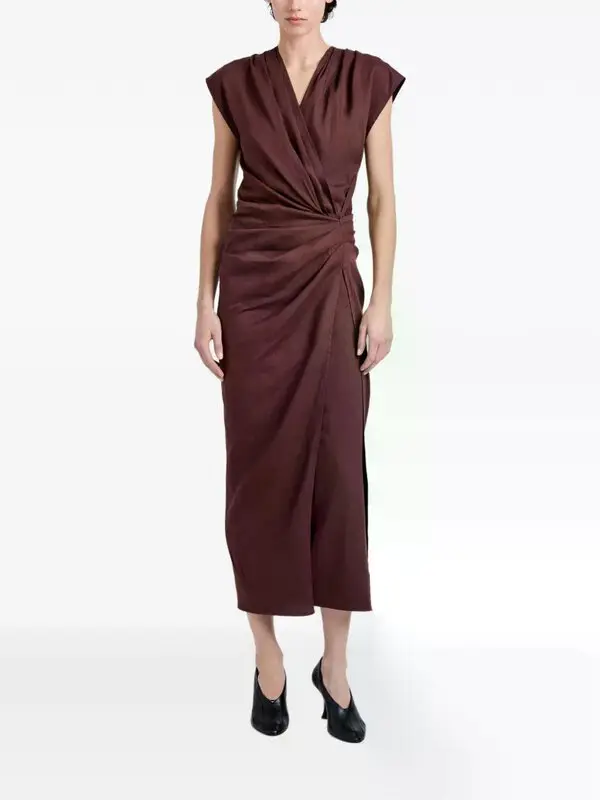 Proenza Schouler Bettina Dress In Eco Stretch Viscose Linen - Brown