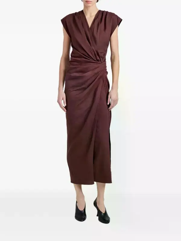Proenza Schouler Bettina Dress In Eco Stretch Viscose Linen - Brown