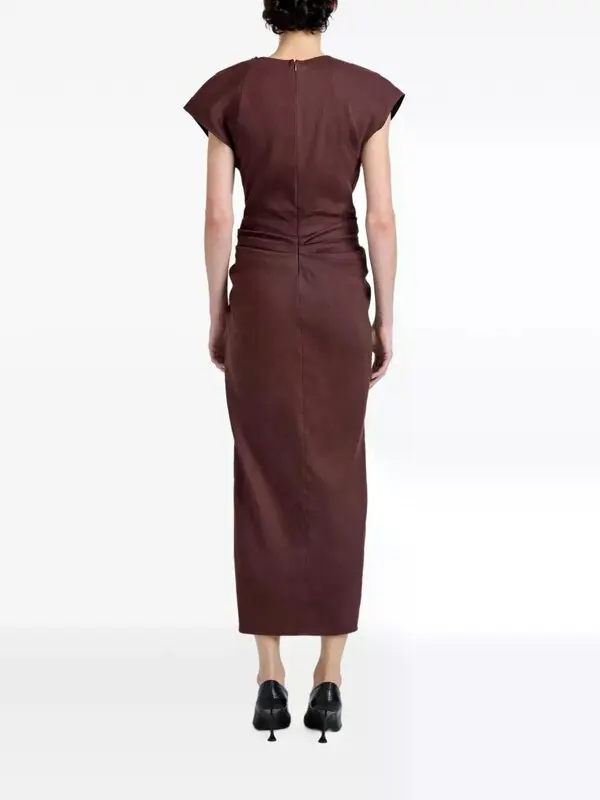 Proenza Schouler Bettina Dress In Eco Stretch Viscose Linen - Brown