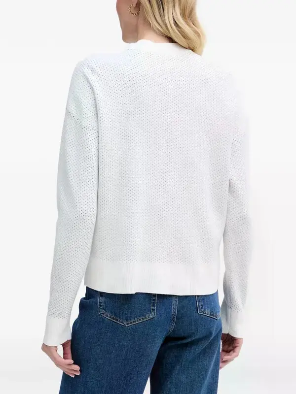 Dkny Logo-detail Perforated-knit Sweater