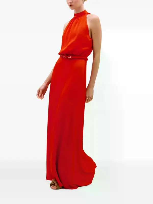 Silvia Tcherassi Damara Belted Halterneck Maxi Dress