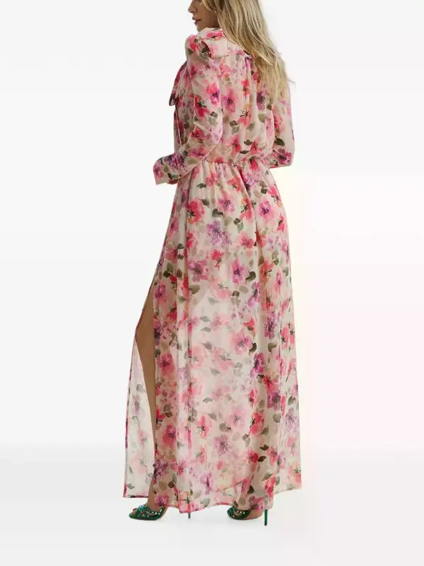 CUANNA Floral-print Pussy-bow Dress