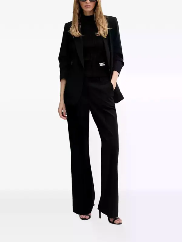 Dkny Pressed-crease Logo-plaque Trousers