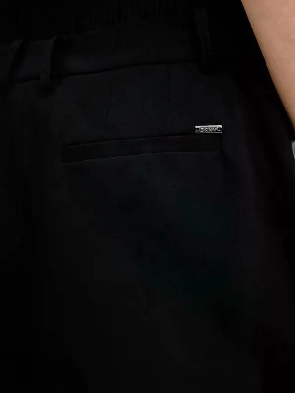 Dkny Pressed-crease Logo-plaque Trousers