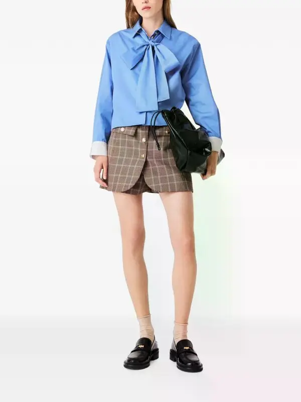 Maje Cotton Pussy Bow Shirt