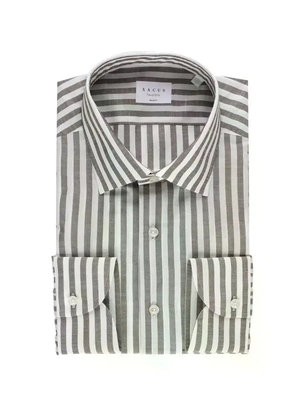 XACUS Travel Striped Shirt - Brown